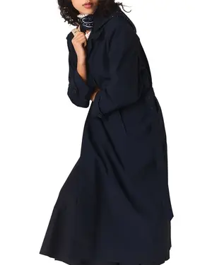 Maje Removable Rhinestone Hood Trench Coat