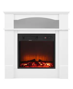 SUGIFT 33" Freestanding Electric Fireplace Stove Heater With Mantel 1500w - White