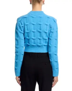 Stella McCartney Wool Chain Knit Cropped Sweater