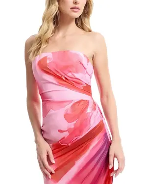 Dress The Population Phoenix Ruched Asymmetric Bodycon Dress