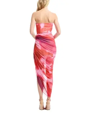 Dress The Population Phoenix Ruched Asymmetric Bodycon Dress