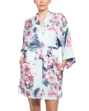 MIDNIGHT BAKERY Printed Satin Wrap - Blue