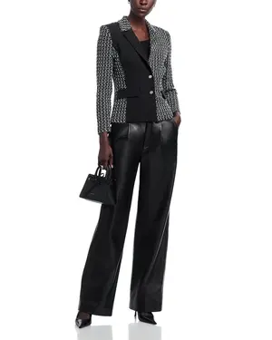 Misook Mixed Media Tweed Knit Blazer