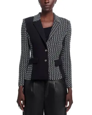 Misook Mixed Media Tweed Knit Blazer