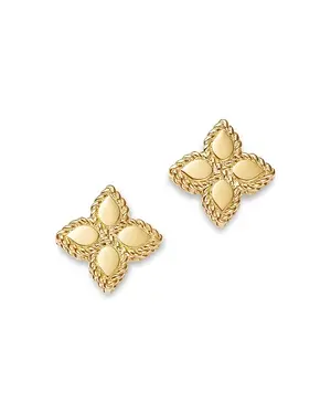 Roberto Coin 18k Yellow Princess Flower Stud Earrings - Gold