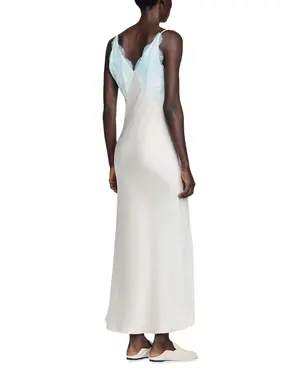 Sandro Tess Lace Trim Dress