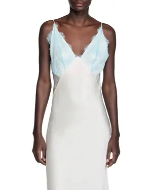 Sandro Tess Lace Trim Dress