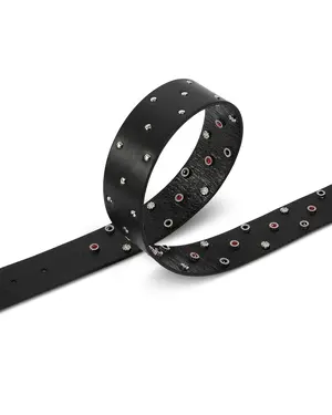 Pinko Tex Crystal & Leather Waist Belt - Zo