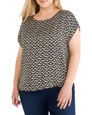 NIC+ZOE Lacy Diamonds Day Gloss Woven Tee