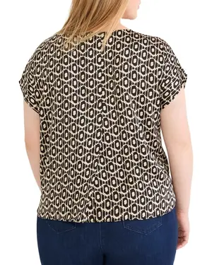 NIC+ZOE Lacy Diamonds Day Gloss Woven Tee