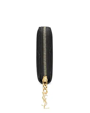 Saint Laurent Cassandre Bijou Zip Wallet - Black