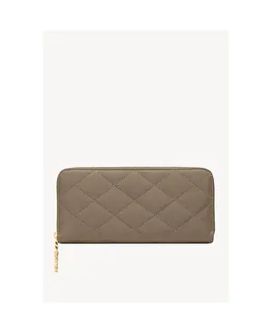 Saint Laurent Cassandre Bijou Zip Wallet - Light Taupe