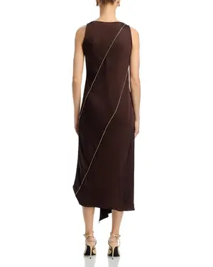 JIL SANDER Sleeveless Asymmetric Midi Dress