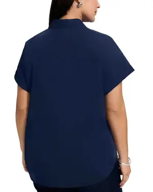 Foxcroft Abigail Short Sleeve Stretch Shirt - Navy