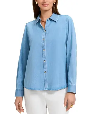 Foxcroft Hampton Long Sleeve Denim Shirt