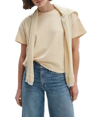 Rag & Bone Distressed Boxy Tee - Butter