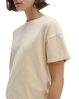 Rag & Bone Distressed Boxy Tee - Butter