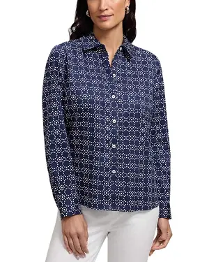 Foxcroft Hampton Geometric Print Shirt