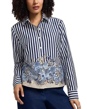 Foxcroft Jodie Mixed Print Shirt - Blue Multi