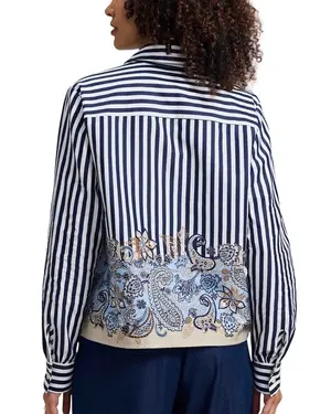 Foxcroft Jodie Mixed Print Shirt - Blue Multi