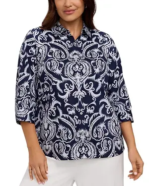 Foxcroft Hampton Damask Shirt