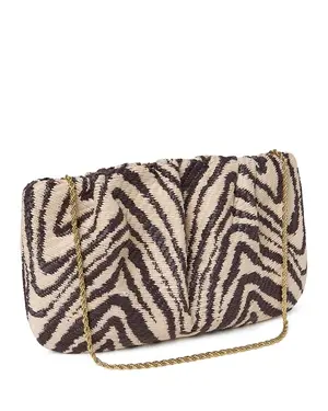 LOEFFLER RANDALL Serena Gathered Clutch - Zebra