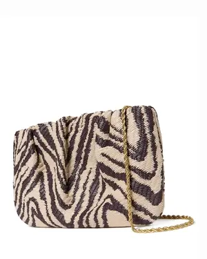 LOEFFLER RANDALL Serena Gathered Clutch - Zebra