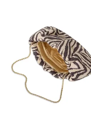 LOEFFLER RANDALL Serena Gathered Clutch - Zebra