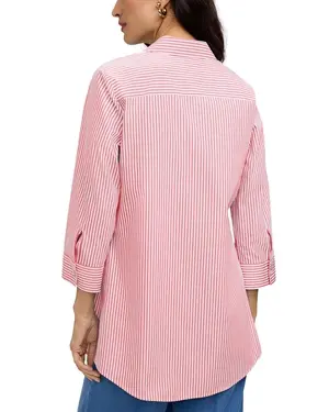 Foxcroft Cici Stripe Shirt - Coral Reef