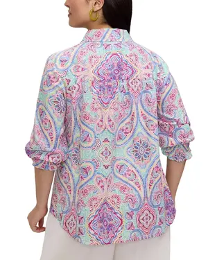 Foxcroft Olivia 3/4 Sleeve Paisley Shirt - Multi
