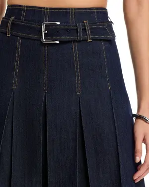 Cinq À Sept Rylee Pleated Midi Skirt - Indigo