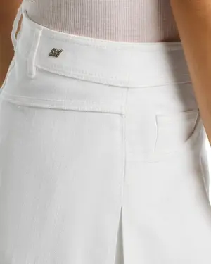 Cinq À Sept High Rise Pleated Denim Shorts