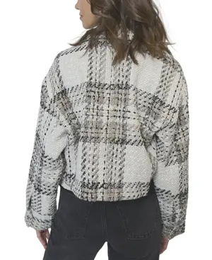 Central Park West Billie Cropped Oversize Tweed Jacket