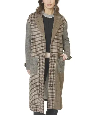 Central Park West Raven Patchwork Long Coat