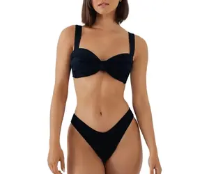 MONTCE Hayden Bikini Top - Black Rib