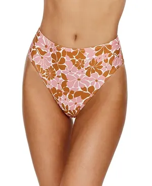 GOTTEX Summer Memories High Waist Bikini Bottom - Pink And Brown