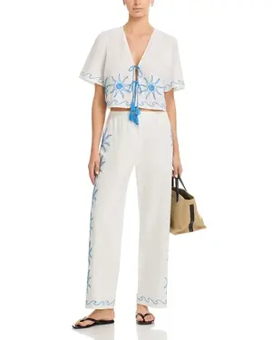 Rails Emmie Printed Pants - Sun Embroidery