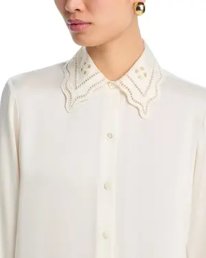 Rails Clarise Silk Eyelet Blouse
