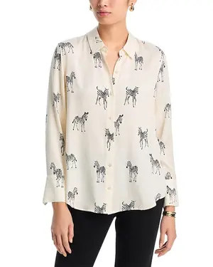 Rails Saige Zebra Shirt - Ivory Zebra