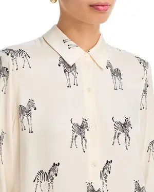 Rails Saige Zebra Shirt - Ivory Zebra