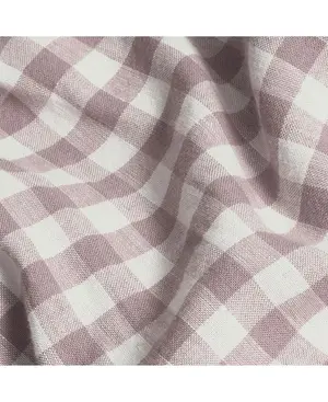 PIGLET IN BED Gingham Linen Blend Fitted Sheet, Full