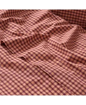 PIGLET IN BED Small Gingham Check Flat Sheet, Queen