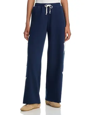 Vintage Havana Reverse Terry Wide Leg Pants - Navy