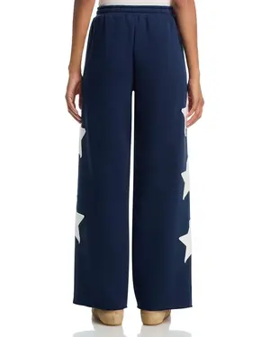 Vintage Havana Reverse Terry Wide Leg Pants - Navy