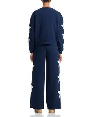 Vintage Havana Reverse Terry Wide Leg Pants - Navy