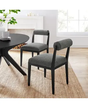 MODWAY Kai Fabric Dining Chair - Charcoal Black