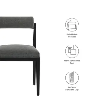 MODWAY Kai Fabric Dining Chair - Charcoal Black