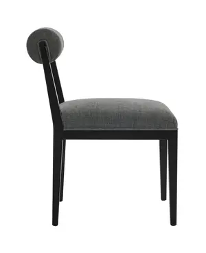 MODWAY Kai Fabric Dining Chair - Charcoal Black
