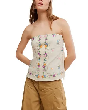 Free People Doily Days Strapless Top - Cream Combo