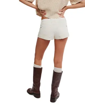 Free People Cali Cuffed Shorts - Soft White
